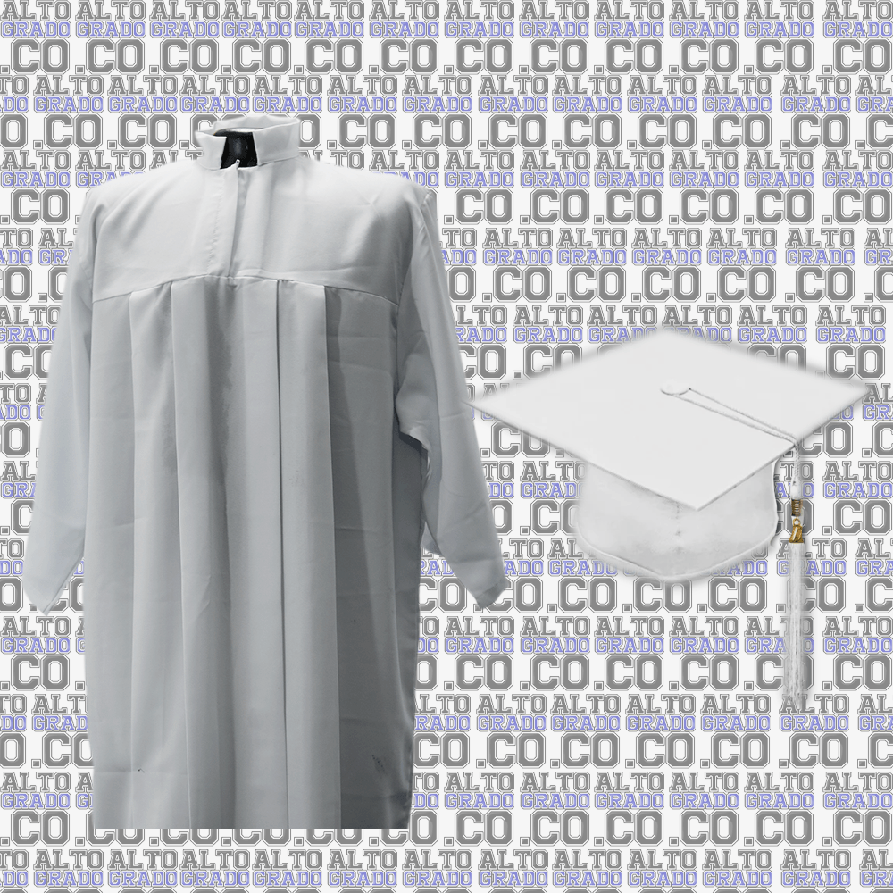 TOGA ADULTO MILITAR LINO BLANCA – TALLA M – Altogrado.co: Togas y birretes.